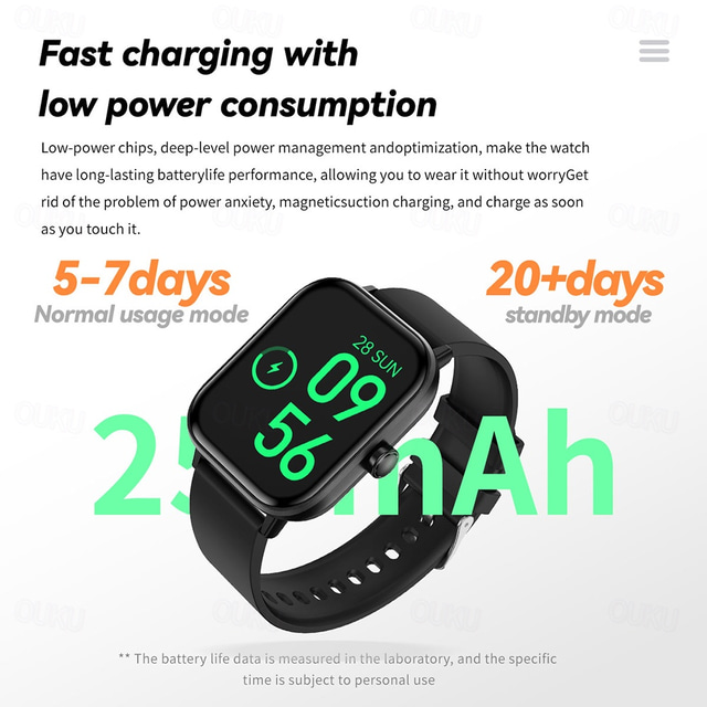iMosi G42 Smart Watch 1.83 inch Smartwatch Fitness Running Watch ...