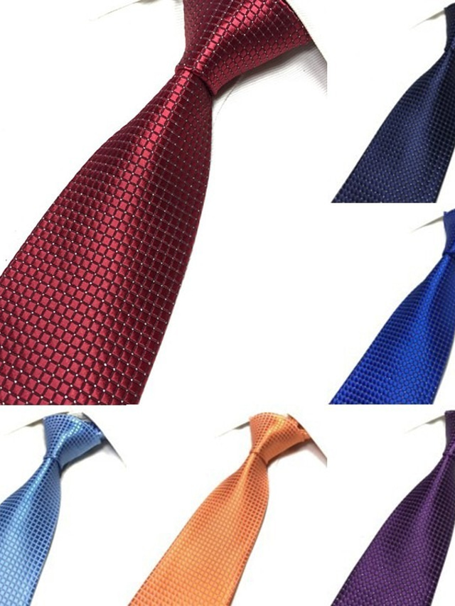 Men's Classic Work Necktie - Plaid Business Suits Tie Formal Dress ...