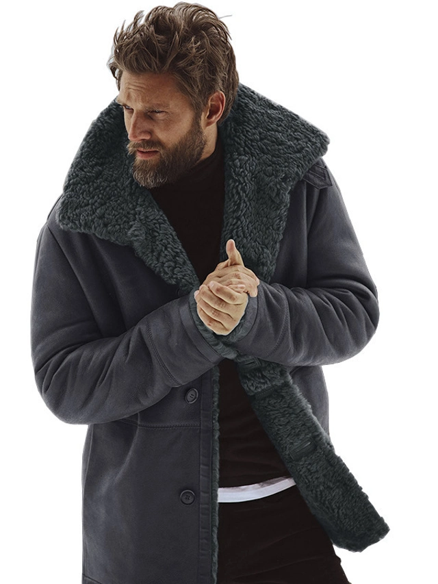 Men's Coat Long Normal Coat Green Black Dark Gray Brown Dailywear Fall ...