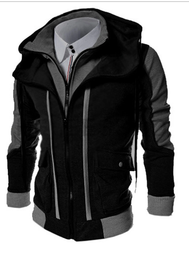 Homme Sweat à Capuche Sweat à Capuche Zippé Bloc De Couleur Capuche Du