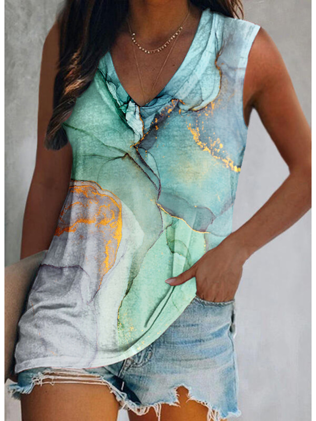 Damen Shirt Tank Top Weste V Ausschnitt Designer Sommer Ärmellos