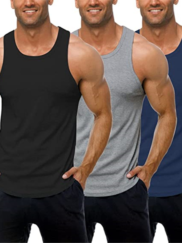 3 Pack Sleeveless Workout Tank Tops for MenSleeveless Gym Muscle Tank ...