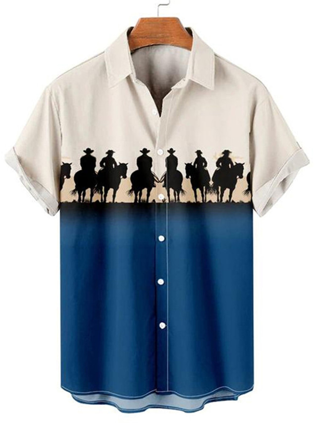 Homme Chemise Chemisette Chemise Dété Graphic Col Rabattu Noir Jaune