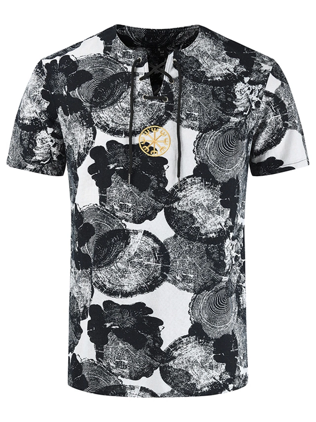 Men's Shirt Hot Stamping Graphic Prints Turndown Street Casual Button ...