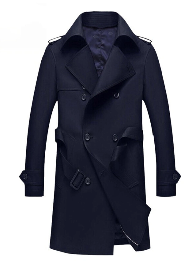 Men's Winter Coat Coat Trench Coat Office Work Winter Fall Polyester ...
