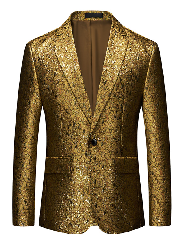 Men's Fashion Blazer Regular Standard Fit Solid Colored Single Breasted ...
