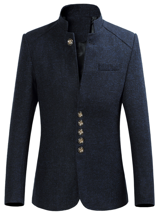 Men's Fashion Blazer Regular Standard Fit Solid Colored Single Breasted ...