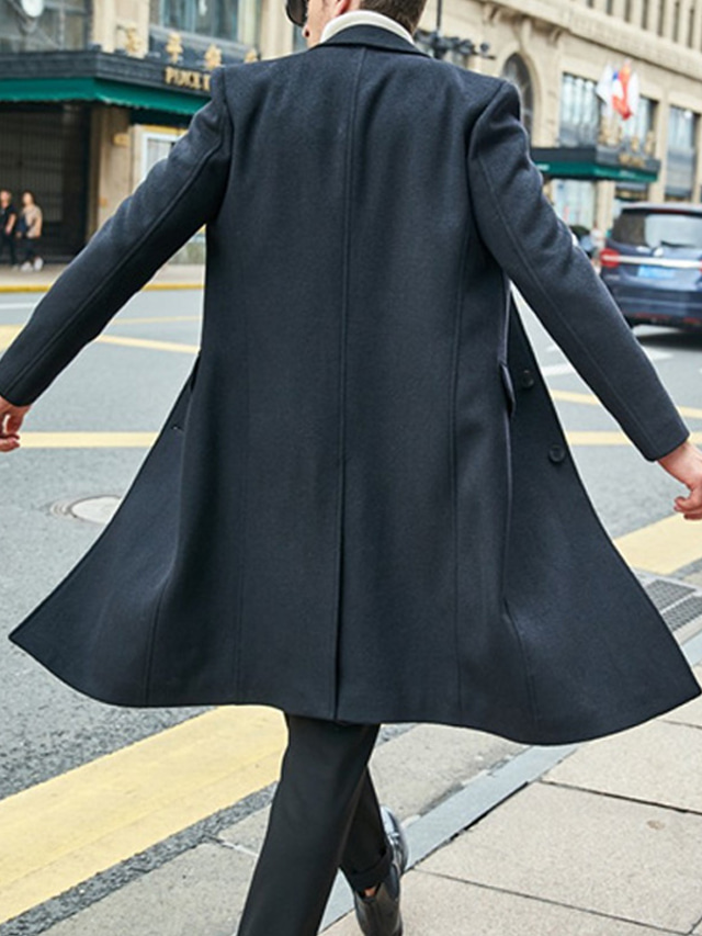 Men's Winter Coat Coat Office / Career Business Winter Fall Polyester ...