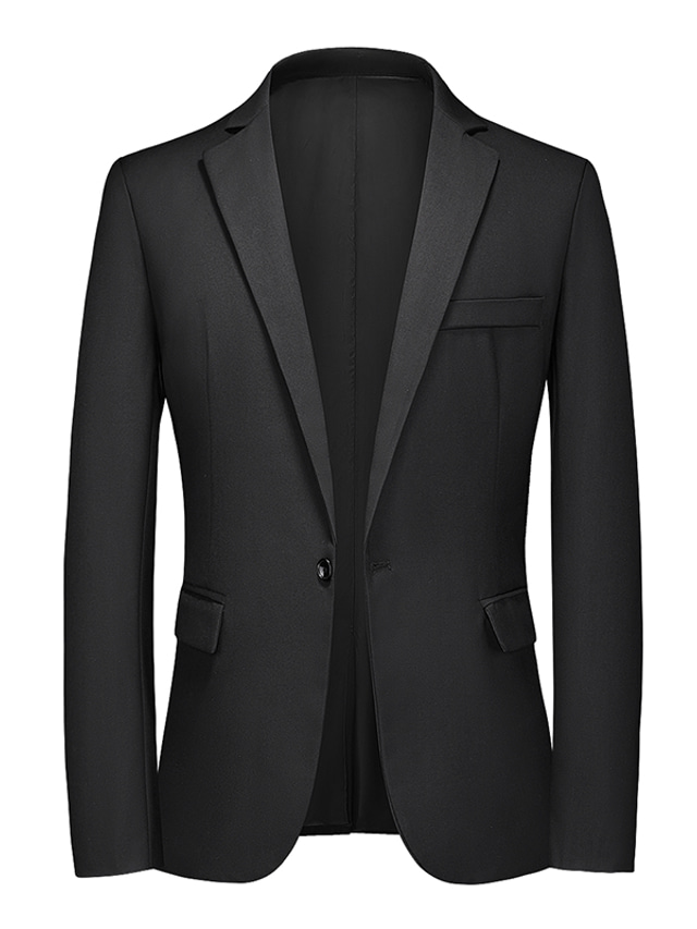 Men's Classic Office Blazer Regular Standard Fit Solid Colored Single ...