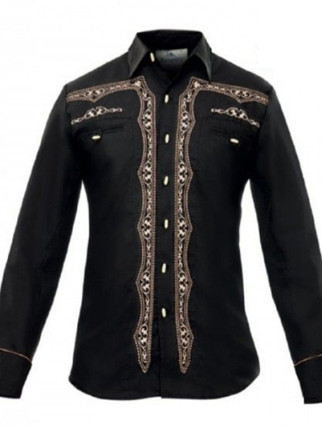 Homme Chemise Chemise Western Imprimés Photos Col rabattu Noir 3D effet ...