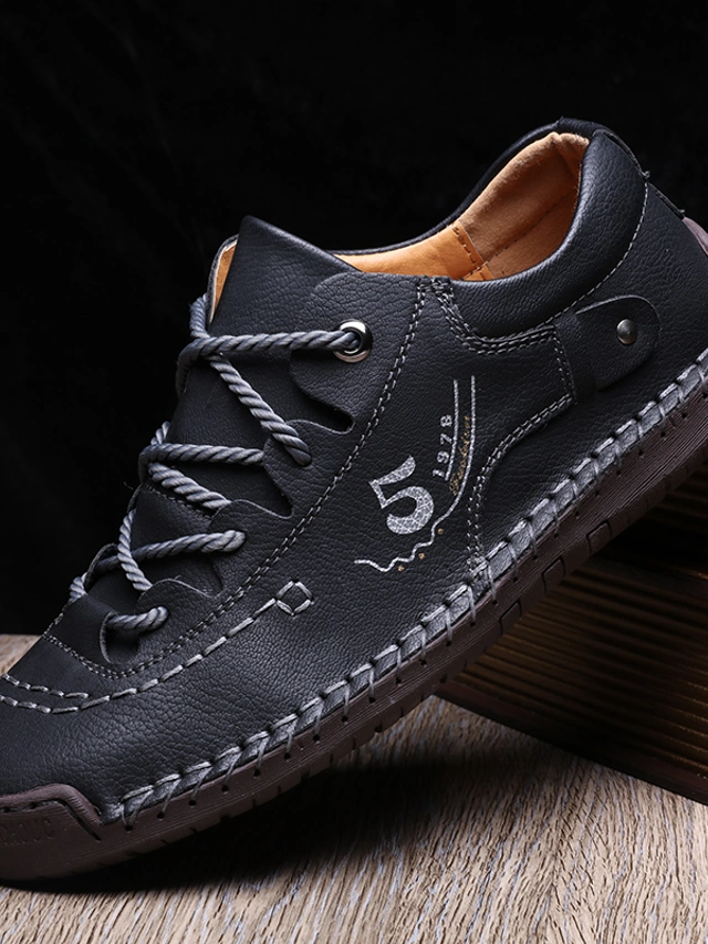 Men's Oxfords Comfort Shoes Casual British Daily Microfiber Black ...