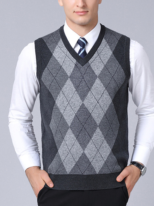 Herren Pullunder Wollpullover Pullover Gerippt Stricken Strick ...