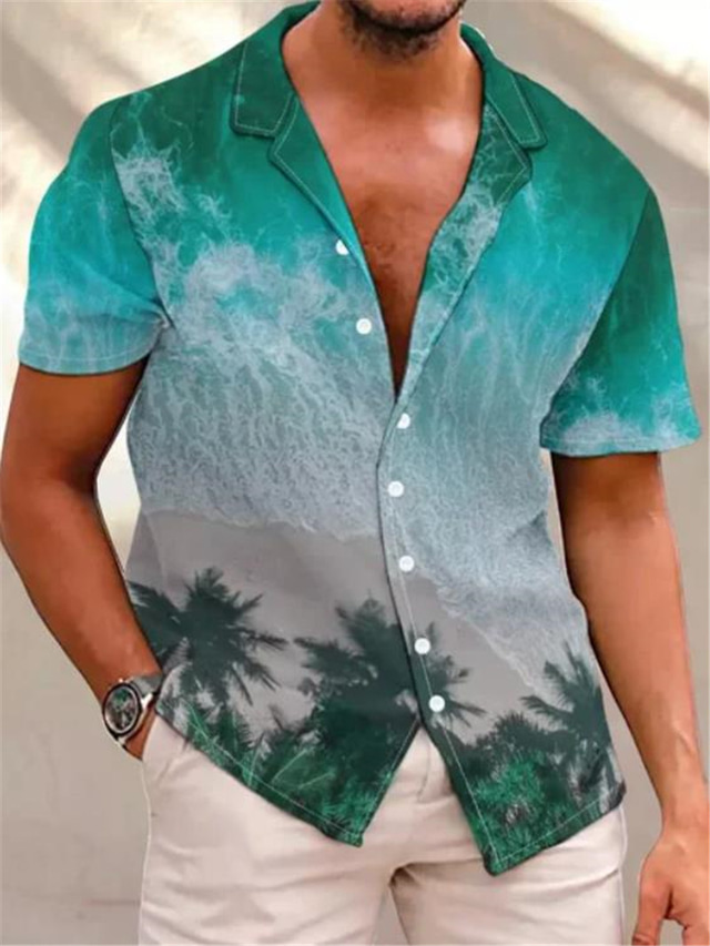 Men's Shirt Summer Hawaiian Shirt Summer Shirt Camp Collar Shirt Aloha ...