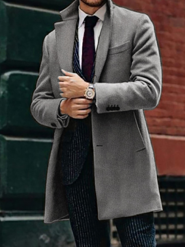 Men's Winter Coat Overcoat Trench Coat Outdoor Business Fall Winter ...