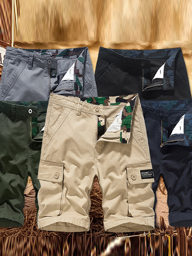 Herren Cargo Shorts Kurze Hosen Shorts Kurze Hosen Gerade geschnitten 6 Tasche Glatt Komfort ...