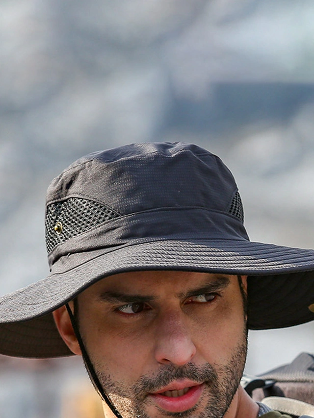 Men's Bucket Hat Sun Hat Fishing Hat Boonie hat Hiking Hat Black Navy ...