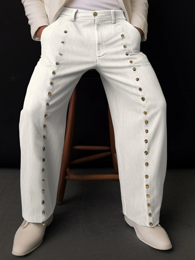 Men's Dress Pants Trousers Suit Pants Button Front Pocket Straight Leg ...