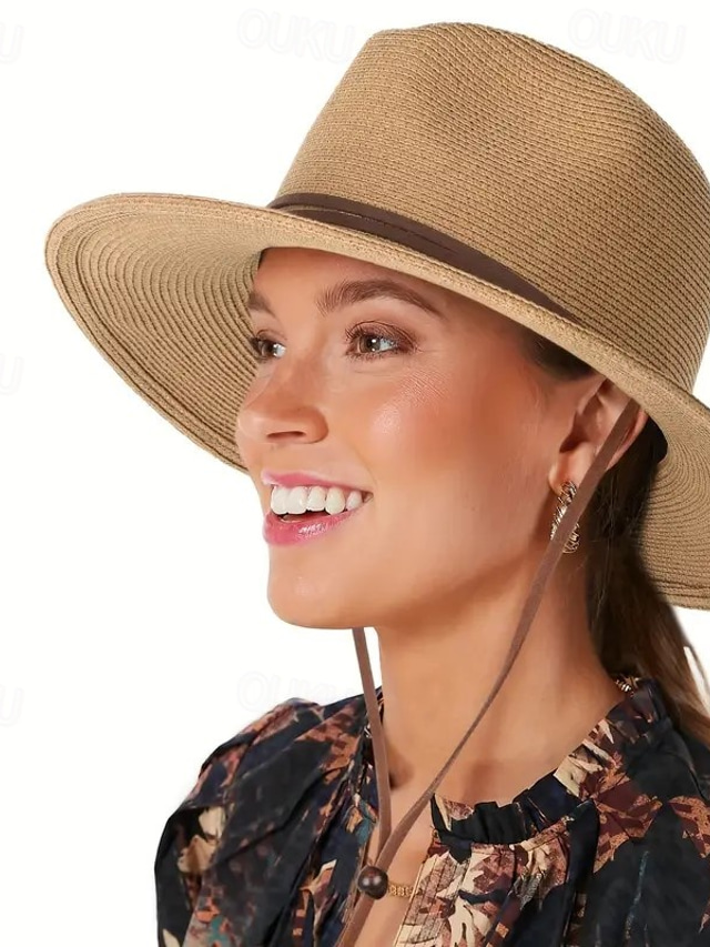 Women's Hat Straw Hat Sun Hat Portable Sun Protection Breathable Street ...