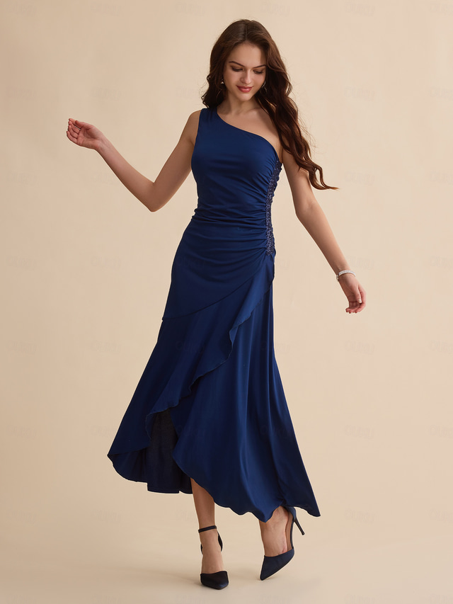 marineblaues ärmelloses Maxikleid mit Pailletten und Party ...