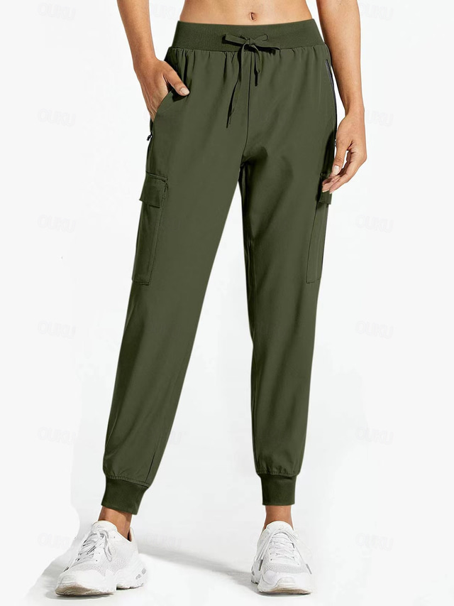 Women's Super Lightweight Cargo Joggers Casual Waterproof Workout ...