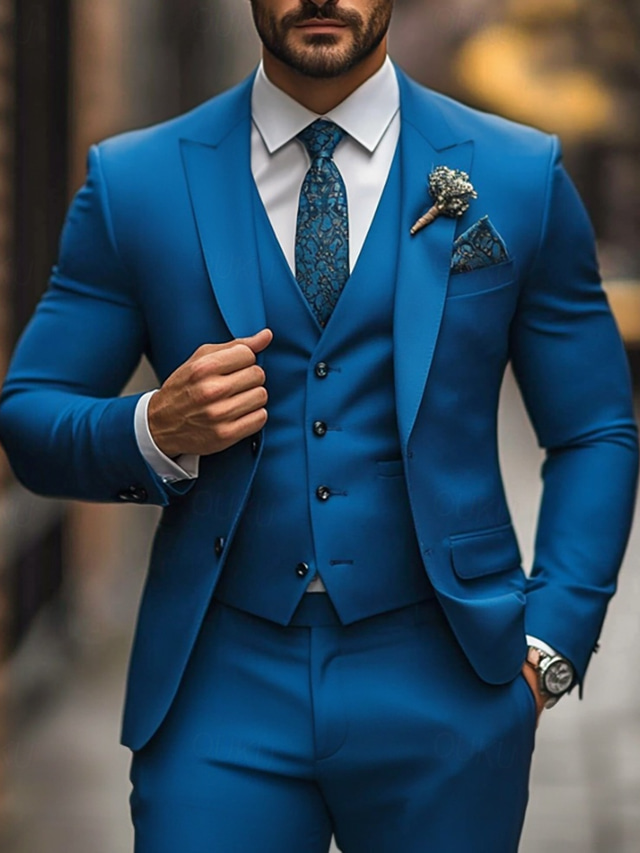 Costumes de mariage pour hommes Kentucky Derby bleu mode affaires ...